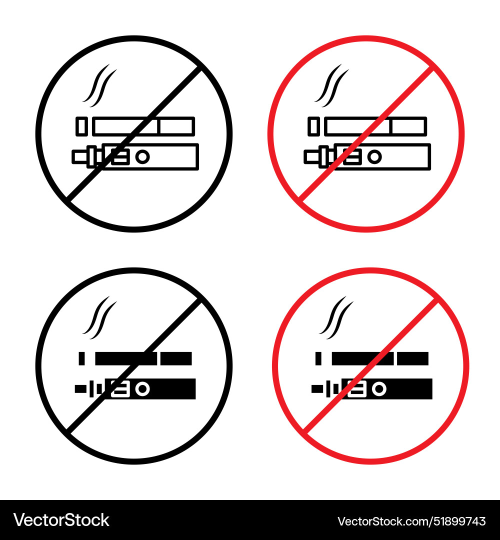 No smoking including electronic cigarettes sign Vector Image