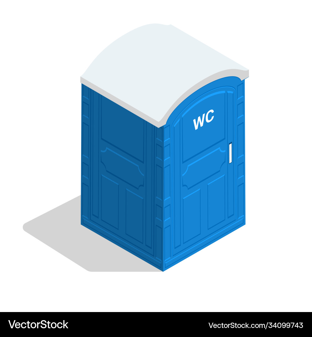 Portable Toilet Icon - Isometric Royalty Free Vector Image