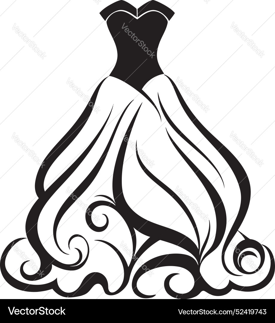 Timeless sophistication black logo dress chic Vector Image