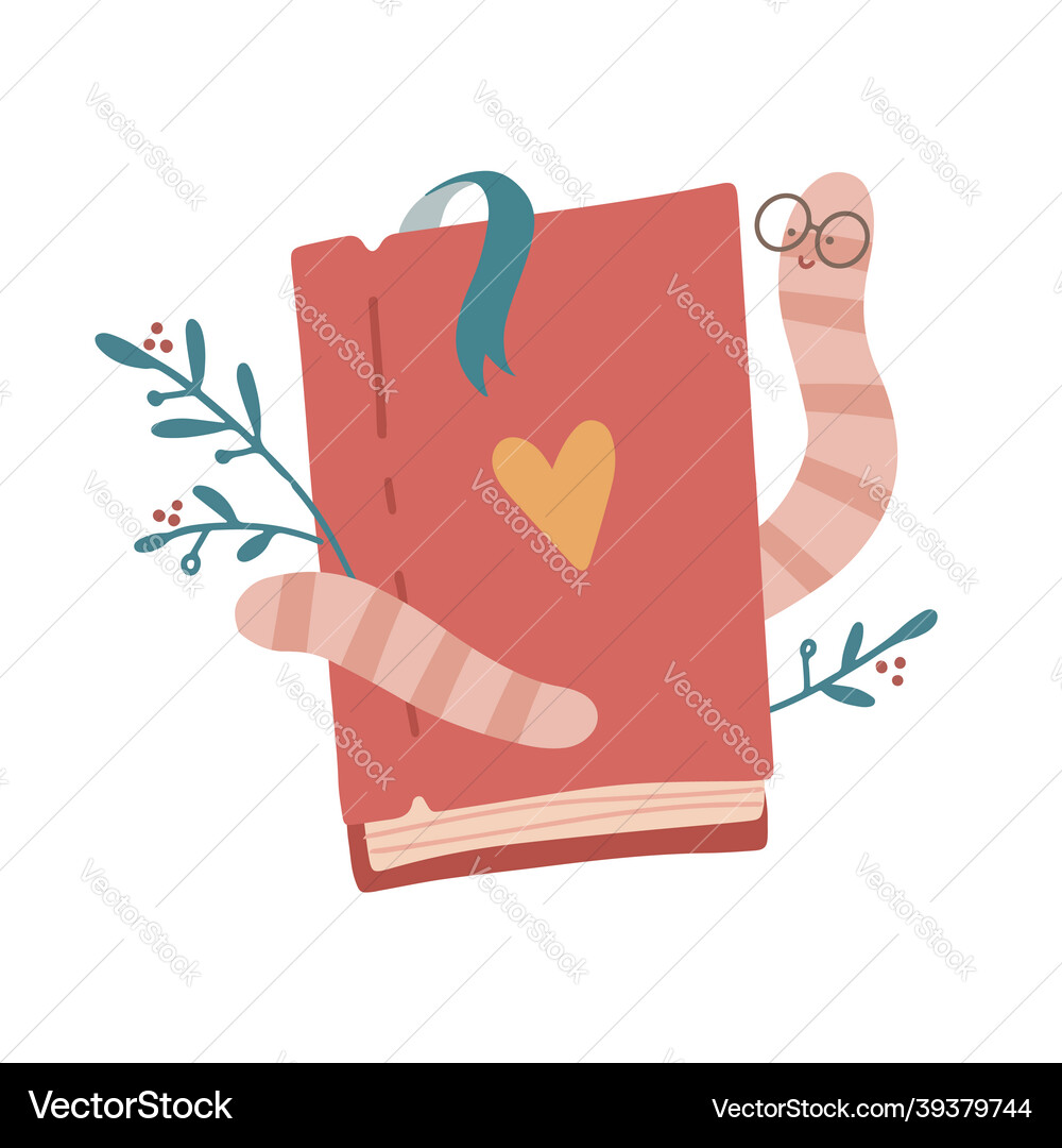 A cute caterpillar bookworm worm cartoon Vector Image