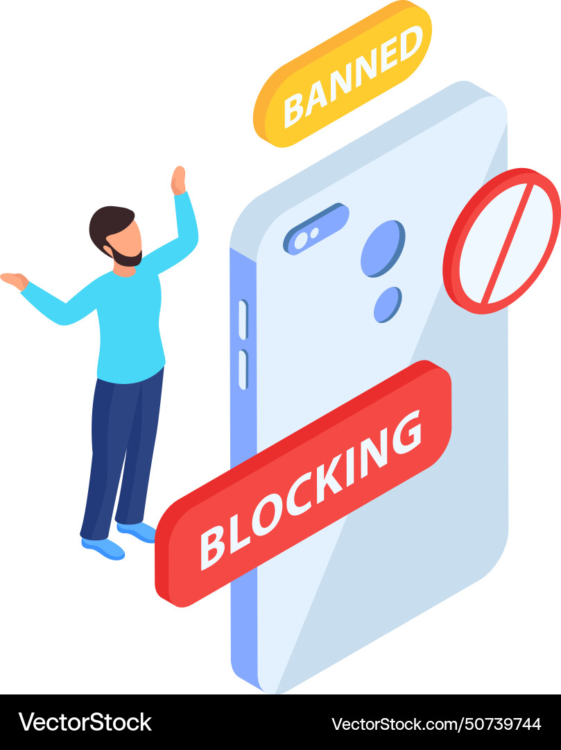 Blocking internet icon Royalty Free Vector Image