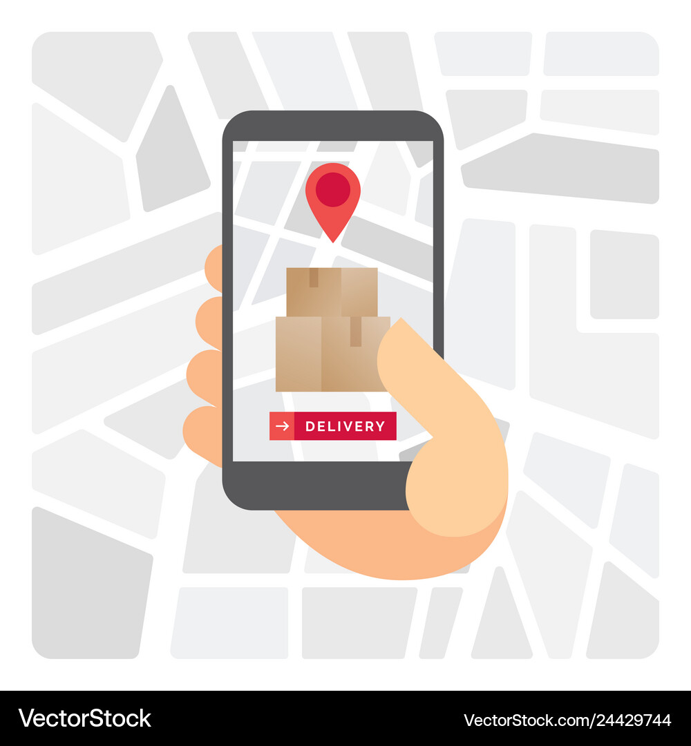 Delivery tracking application Royalty Free Vector Image