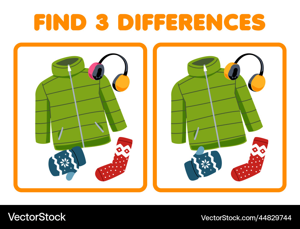 Education game for children find three Royalty Free Vector