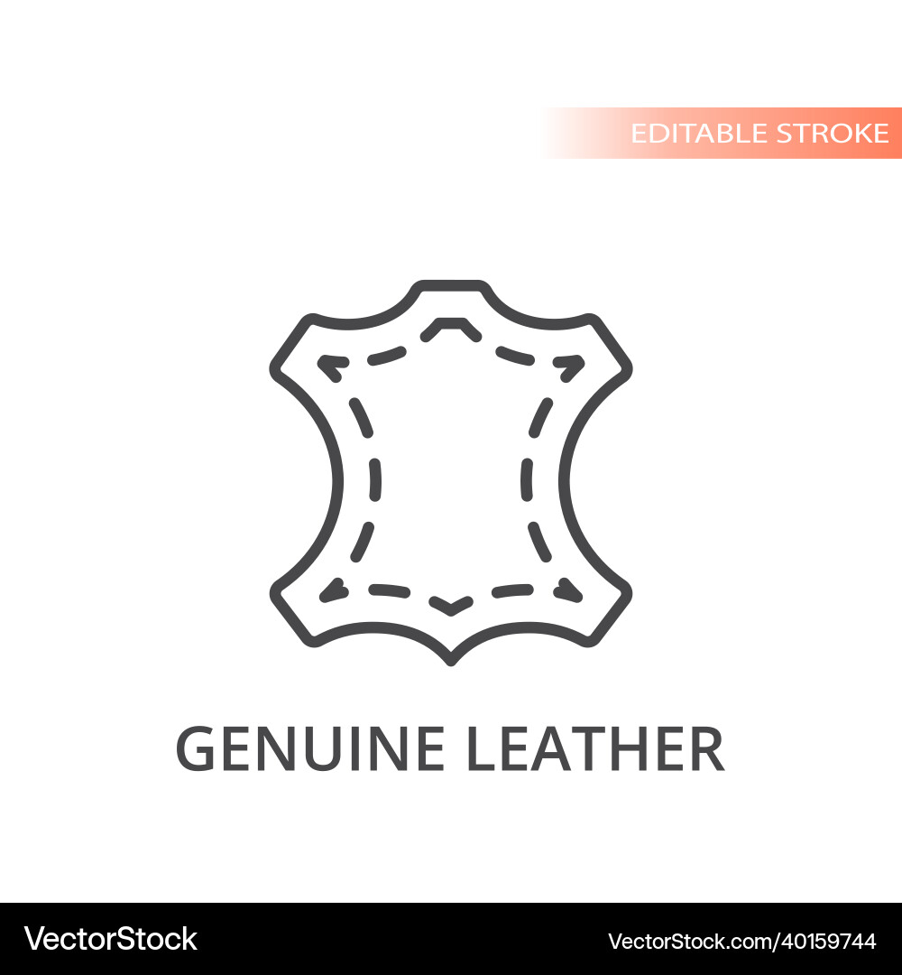 Genuine leather line icon Royalty Free Vector Image