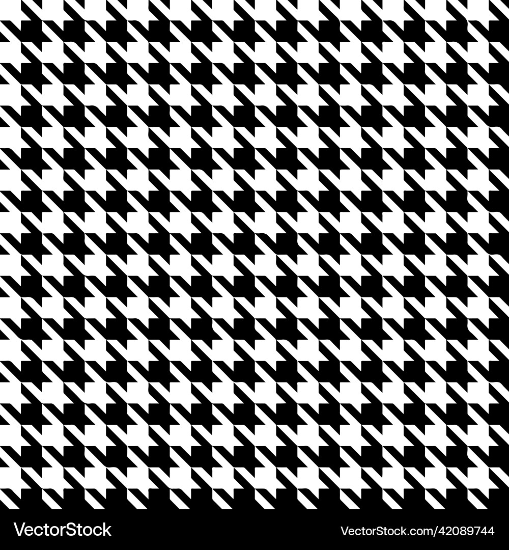 Houndstooth pattern background in black and white Vector Image