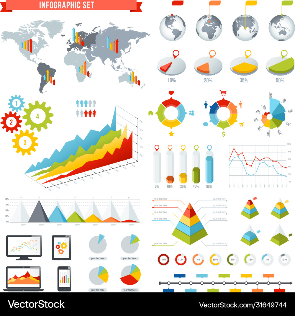 Infographics set Royalty Free Vector Image - VectorStock