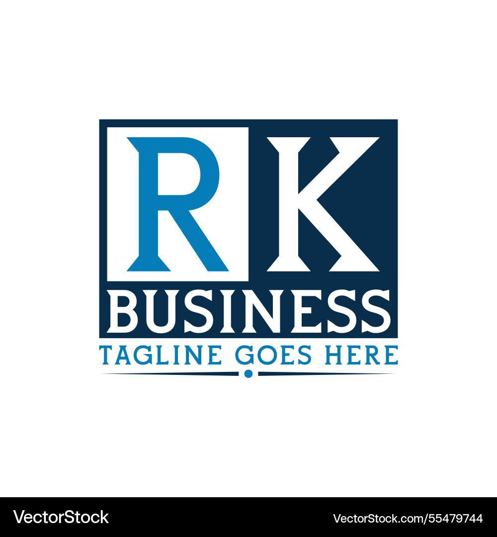 Rk logo letter business design Royalty Free Vector Image