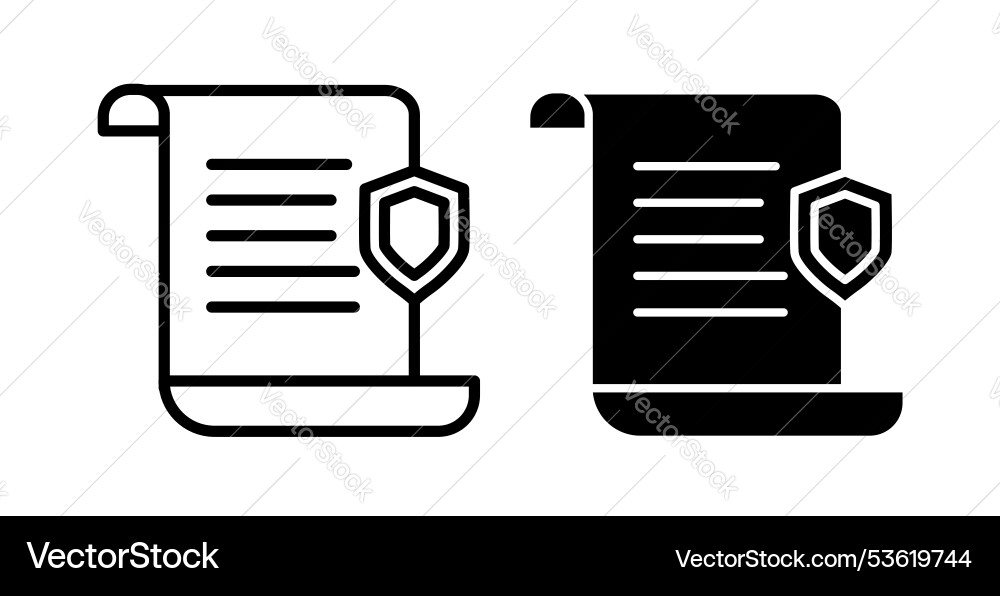 Security policy icon set insurance claim Vector Image
