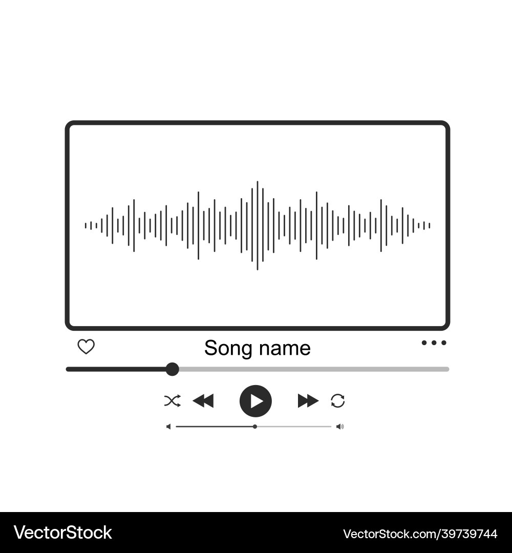 Sound wave music player interface audio Royalty Free Vector