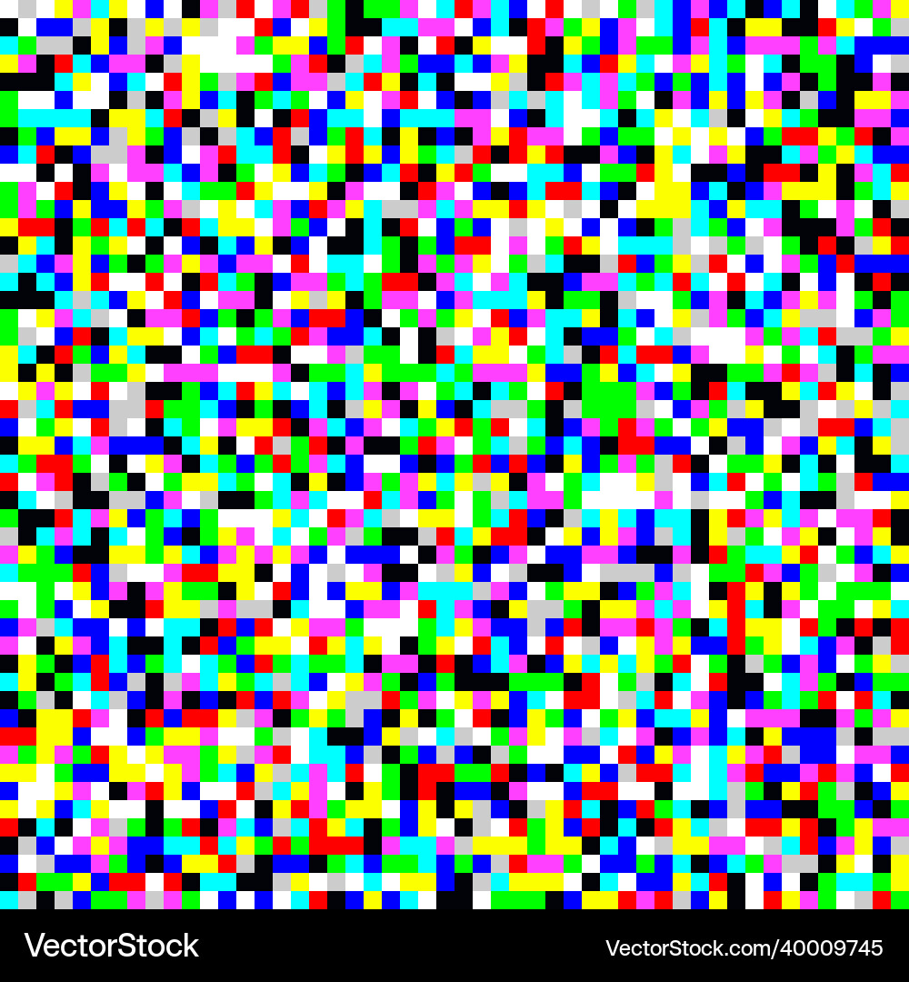 Color tv screen noise pixel glitch seamless Vector Image