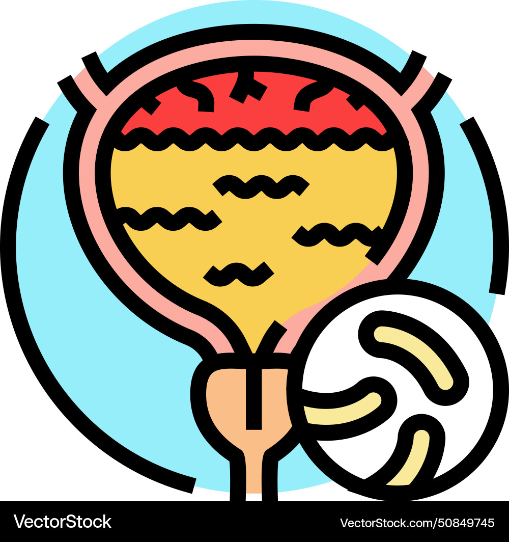 Cystitis urology color icon Royalty Free Vector Image