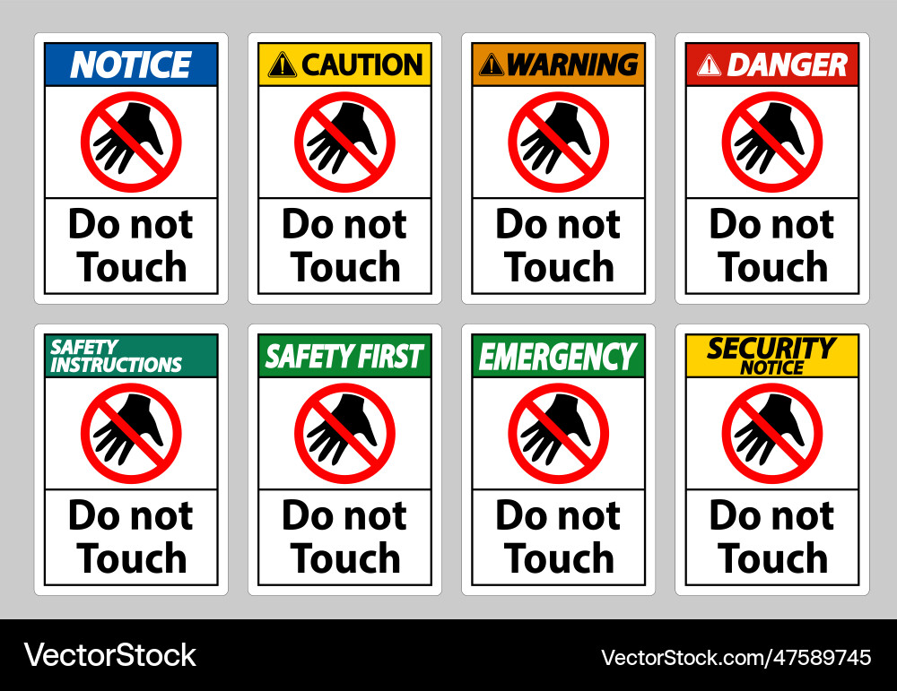 Do not touch and please sign Royalty Free Vector Image