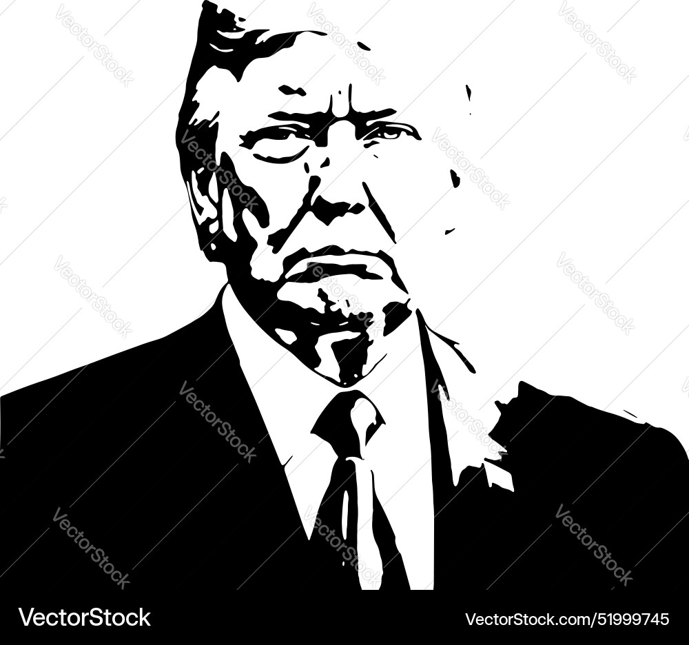 Donald trump silhouette Royalty Free Vector Image