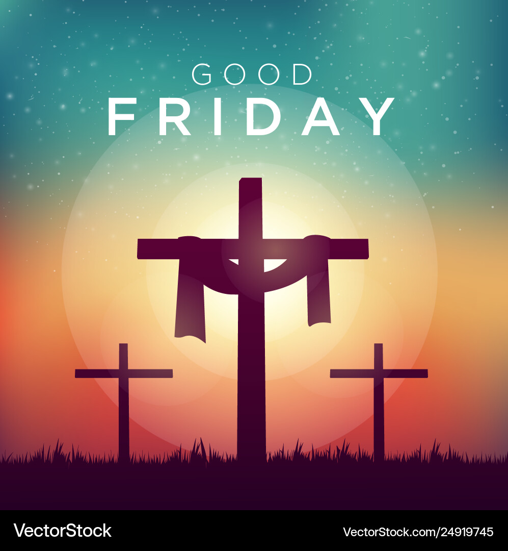 Good friday for christian religious with cross Vector Image