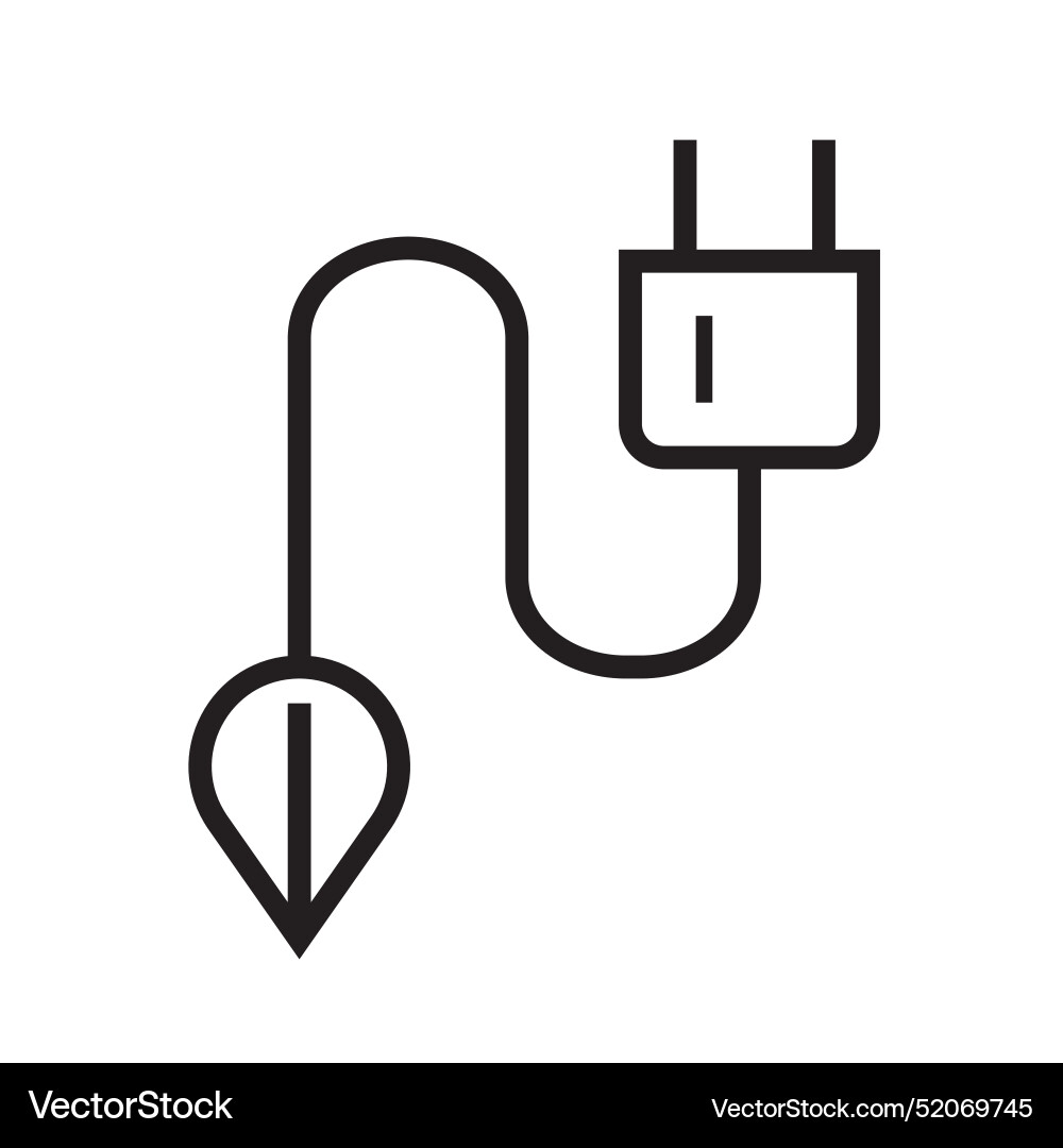 Green energy plug icon suitable for environmental Vector Image