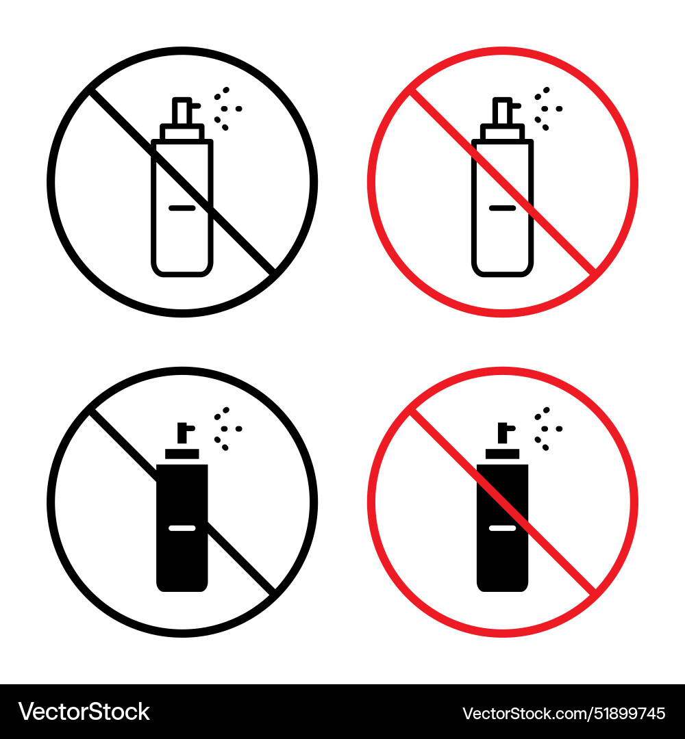No spray can allowed sign for vandalism Royalty Free Vector