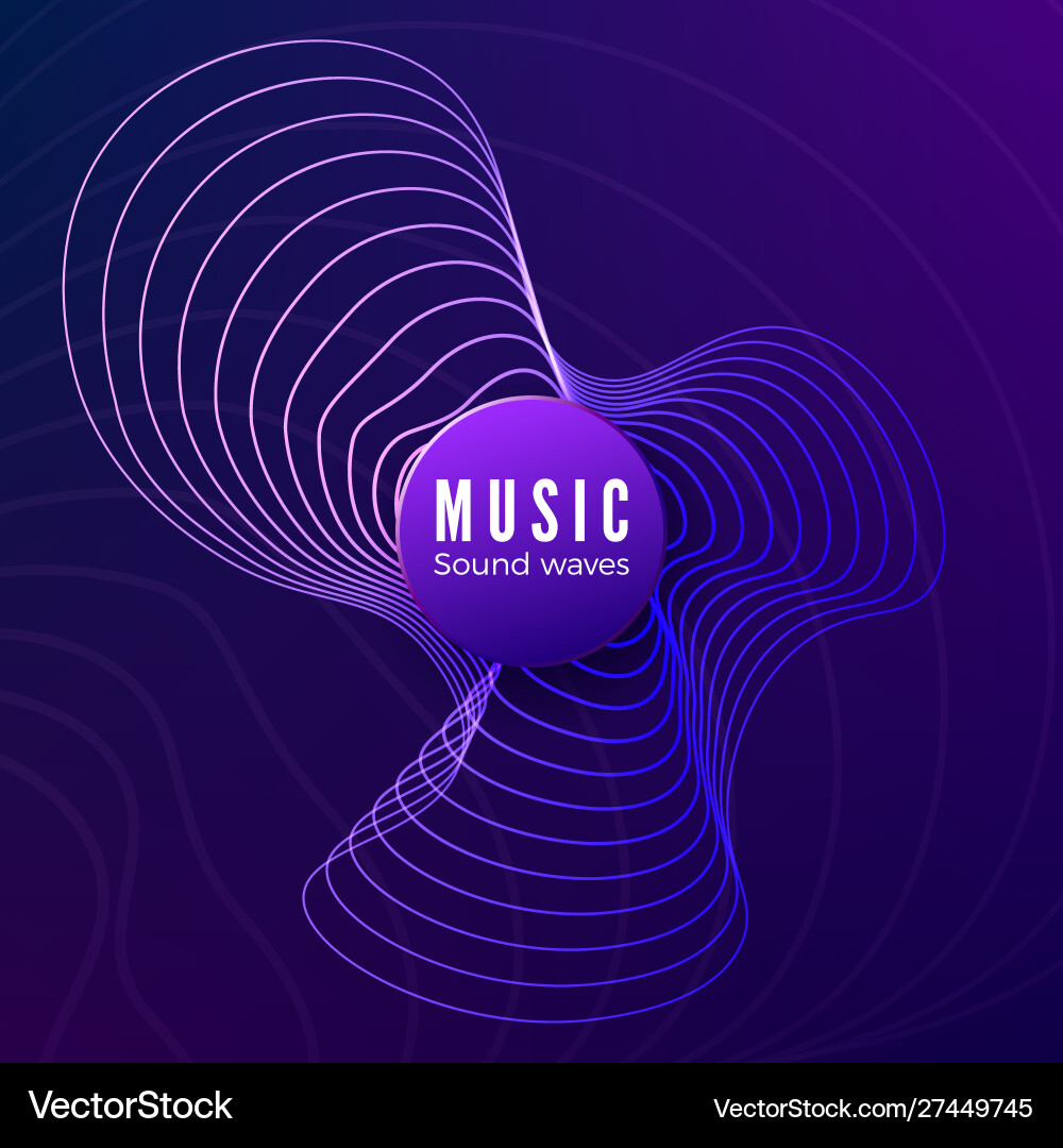 Radial sound wave curve colorful blue and purple Vector Image Radial sound wave curve colorful blue and purple Vector Image