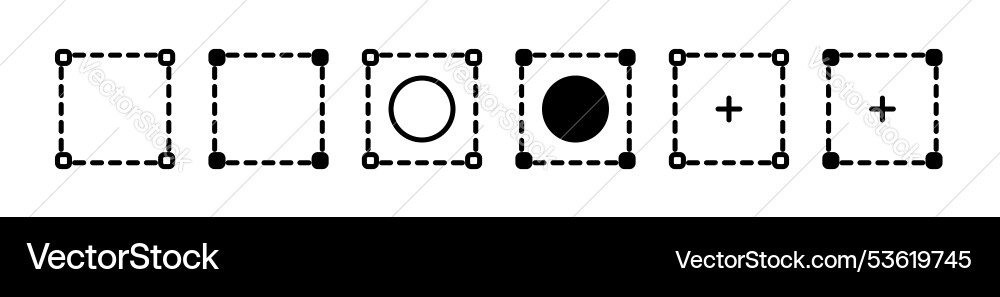 Selection tool icon set technology box select Vector Image