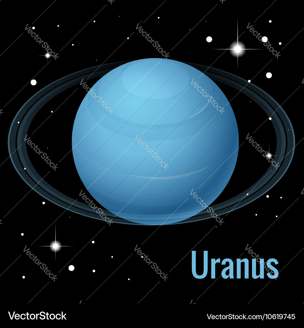 Uranus Vector Uranus Planet Solar System In Outer Space Vector,