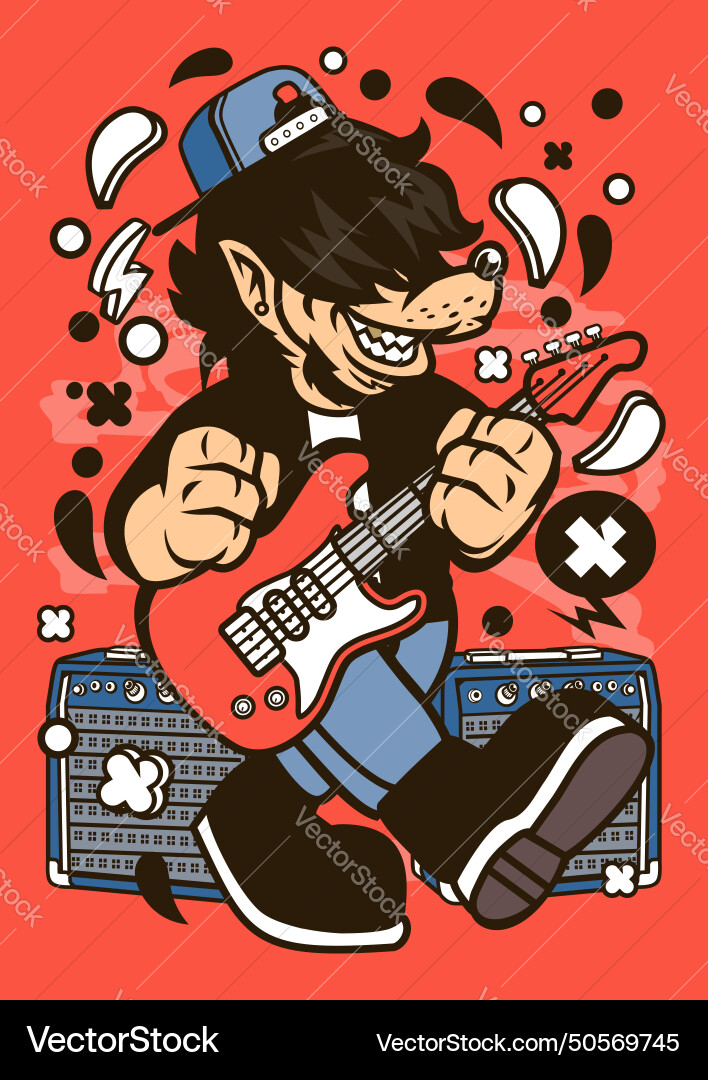 Wolf rocker Royalty Free Vector Image - VectorStock