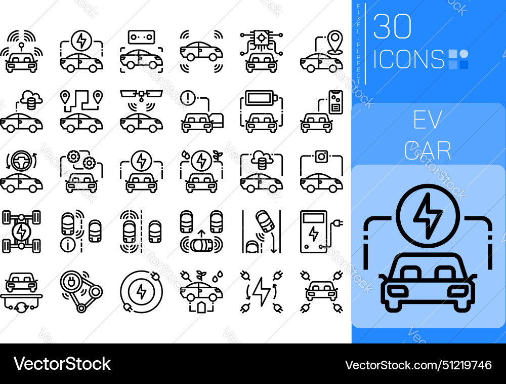Ev car outline Royalty Free Vector Image - VectorStock