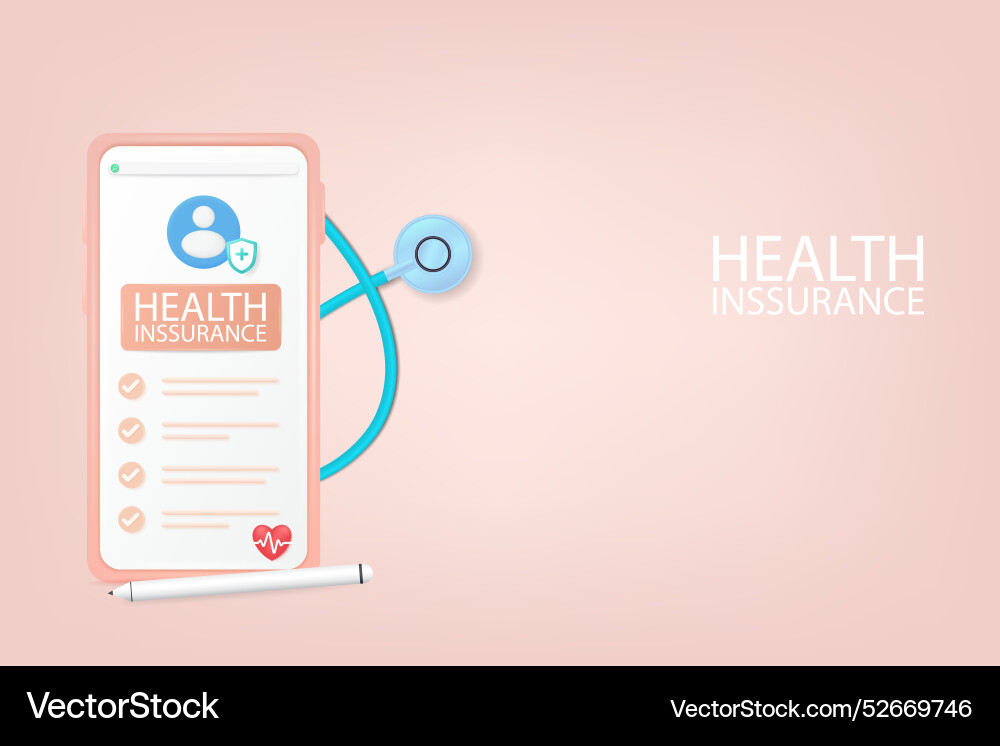 Health check up concept on mobile app Royalty Free Vector