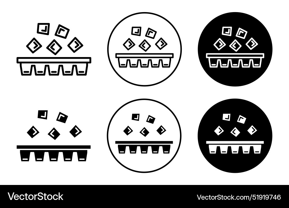 Ice cube plastic container icon collection of Vector Image