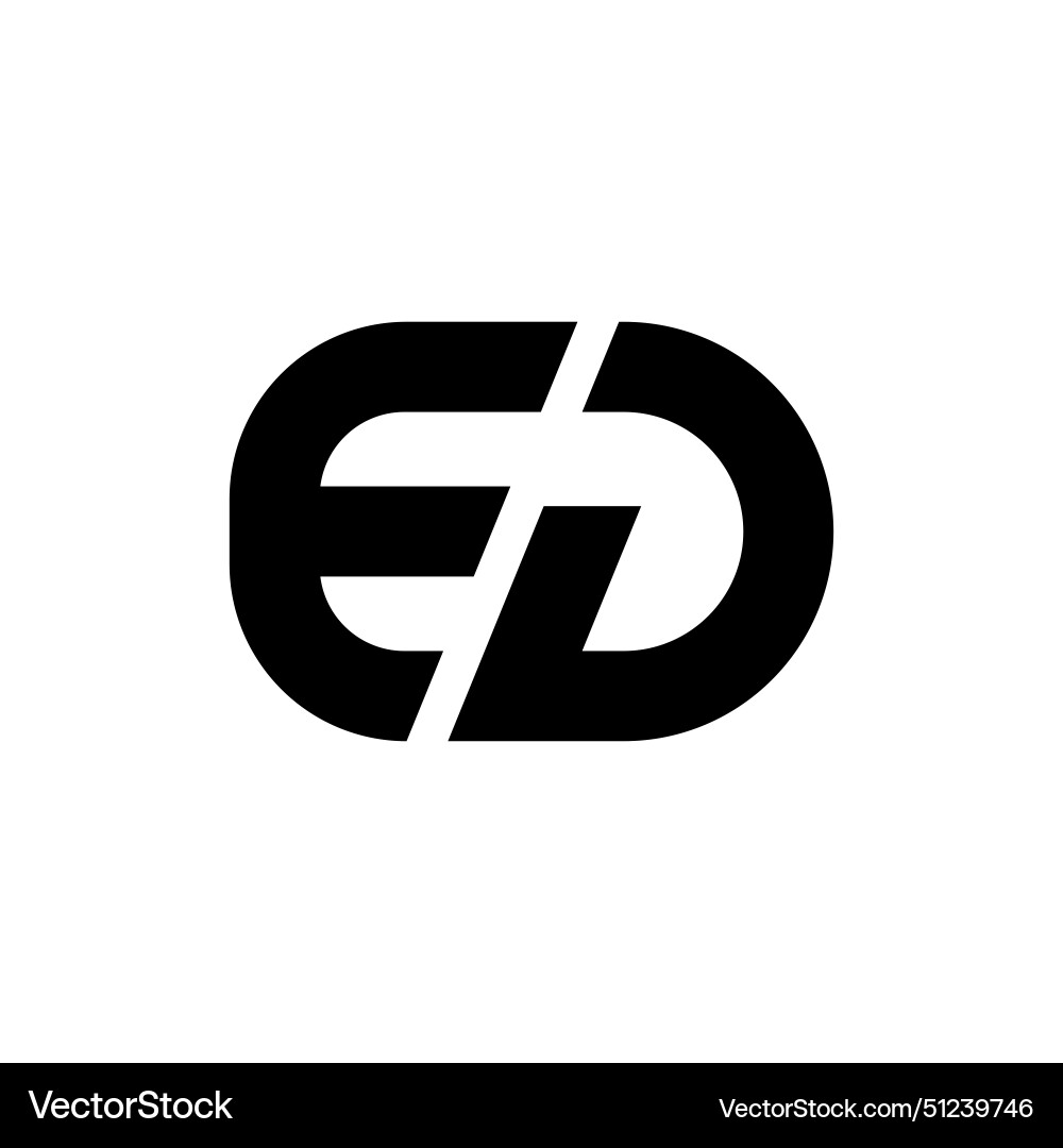 Letter ed with capsule shape shapes alphabet Vector Image