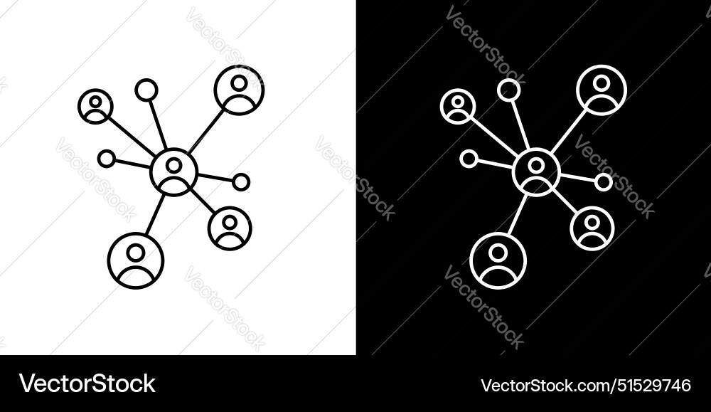 Social network icon set community connection Vector Image
