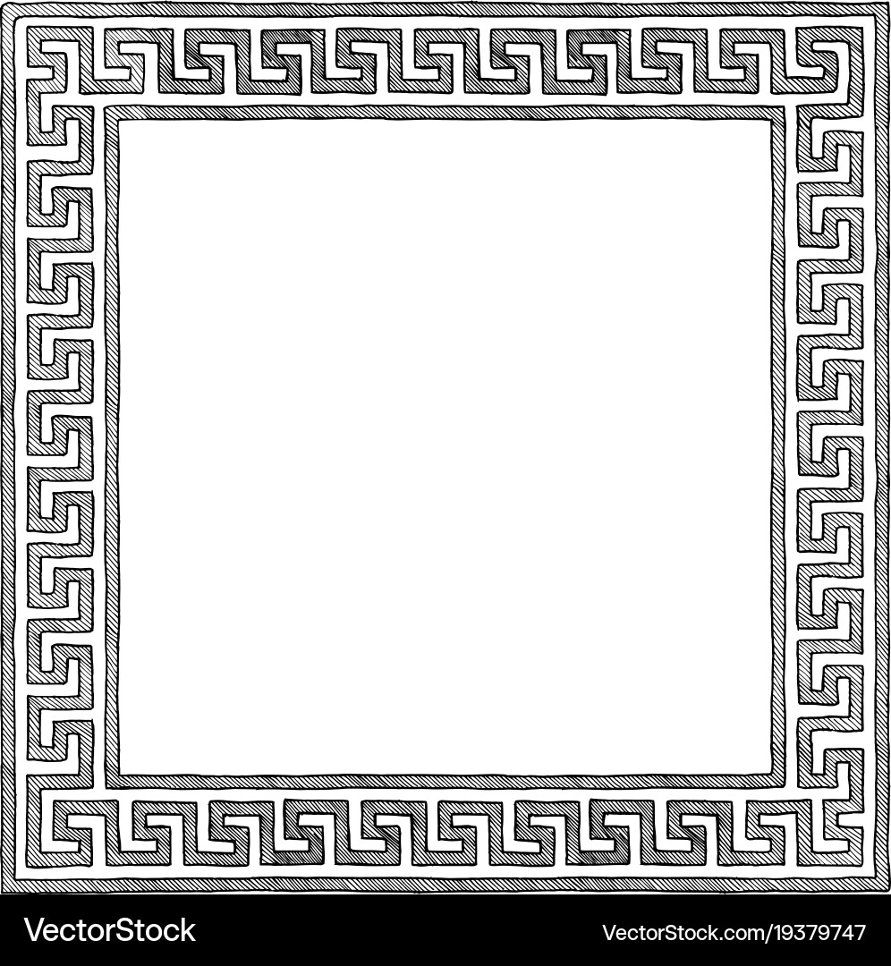 Ancient Greek Meander Frame Royalty Free Vector Image