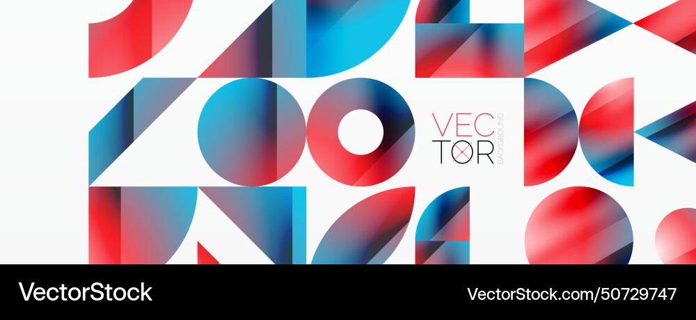 Assorted geometric shapes unite in a minimalistic Vector Image