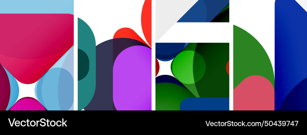 Colorful bright geometric abstract compositions Vector Image