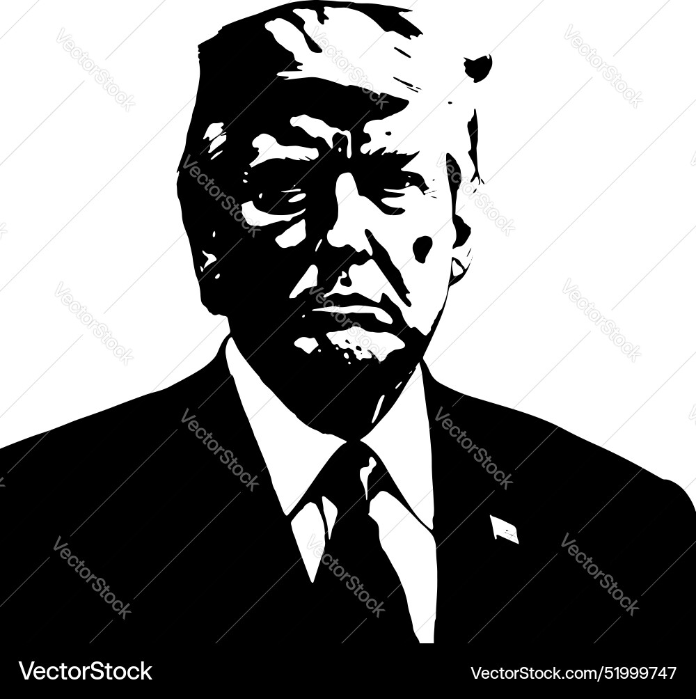 Donald trump silhouette Royalty Free Vector Image
