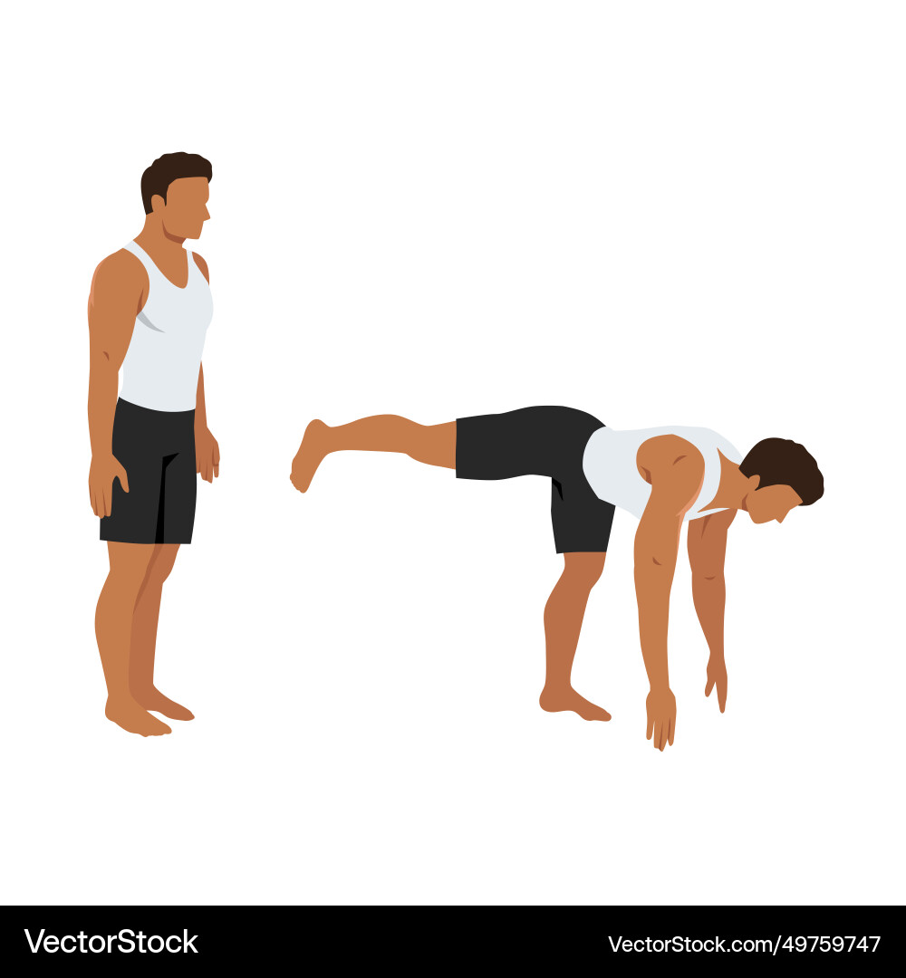 Man doing dipping bird exercise Royalty Free Vector Image