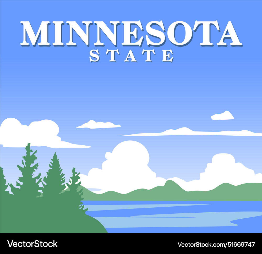 Minnesota state with beautiful natural views Vector Image