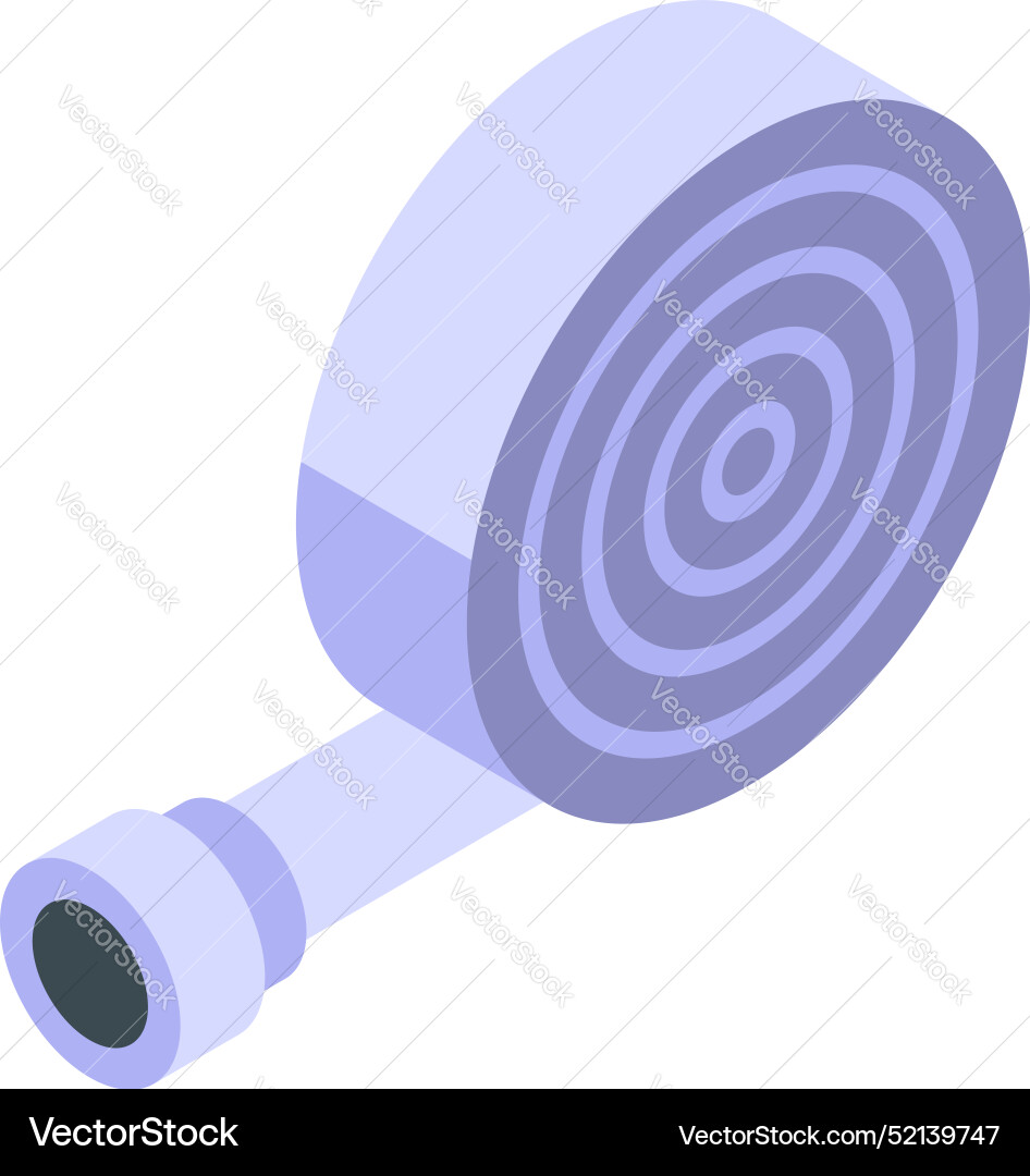 Modern fire hose showing isometrically with nozzle