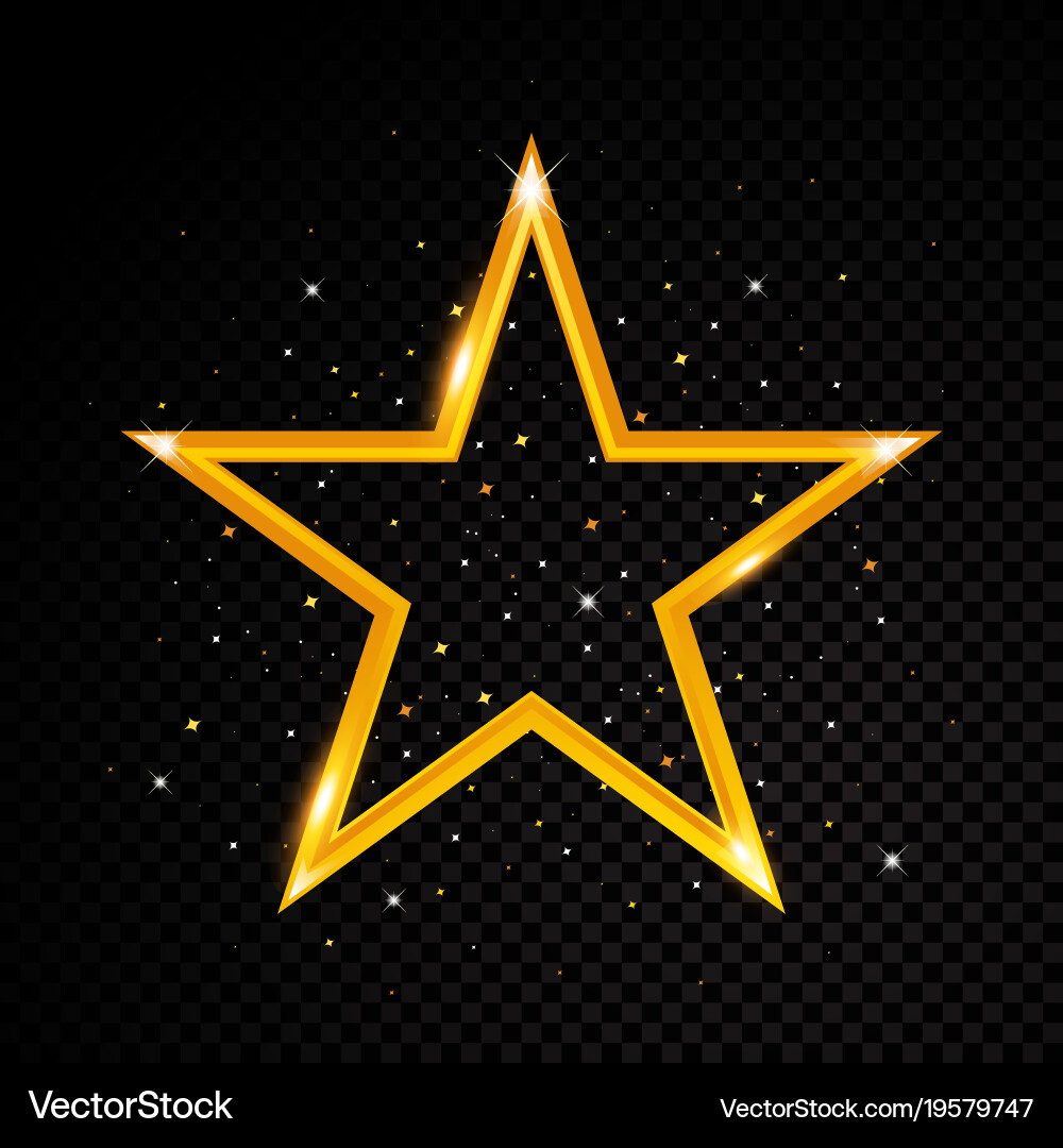 Star frame shining circle banner isolated Vector Image
