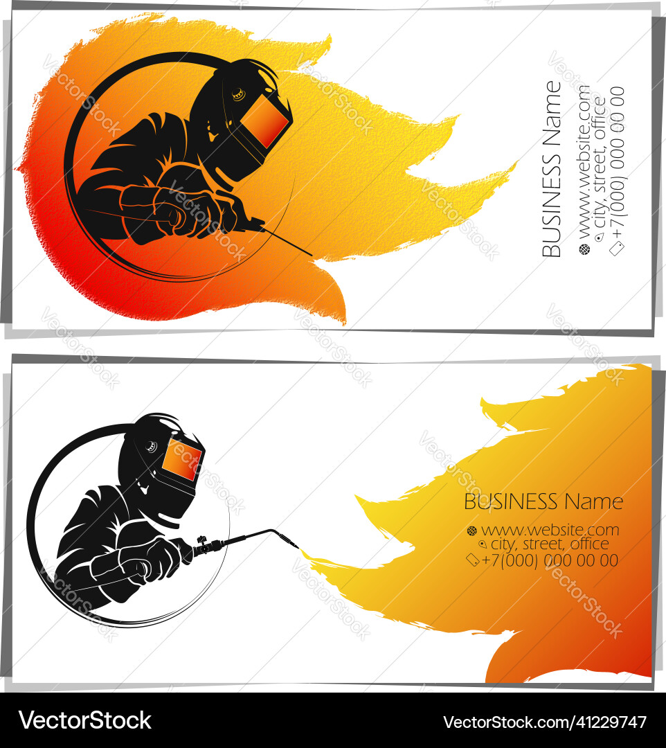 Welder Business Card - Metalwork Royalty Free Vector Image