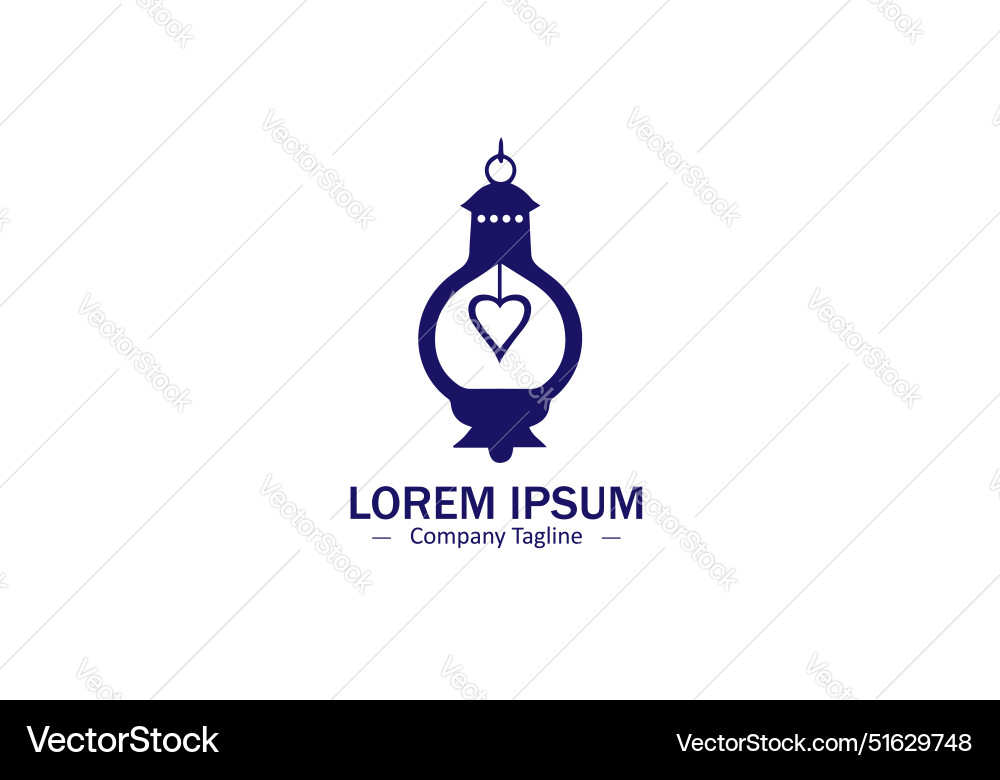 A islamic lantern eid lamp design on white Vector Image