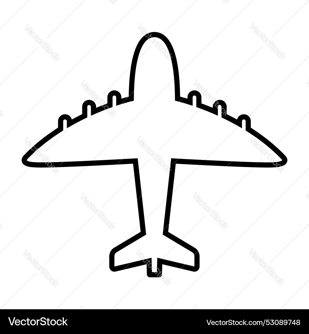 Airplane line icon isolated on white background Vector Image
