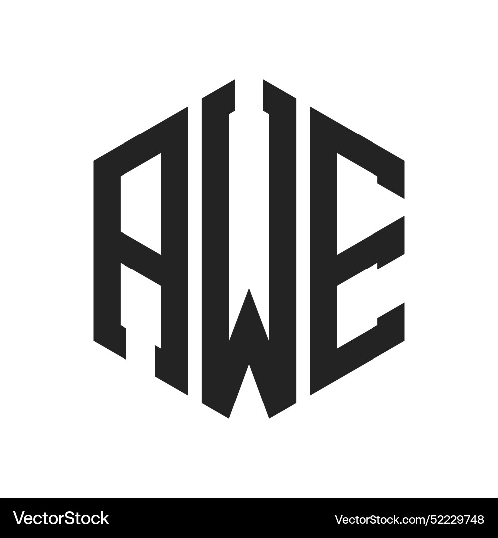 Awe logo design initial letter awe monogram logo Vector Image