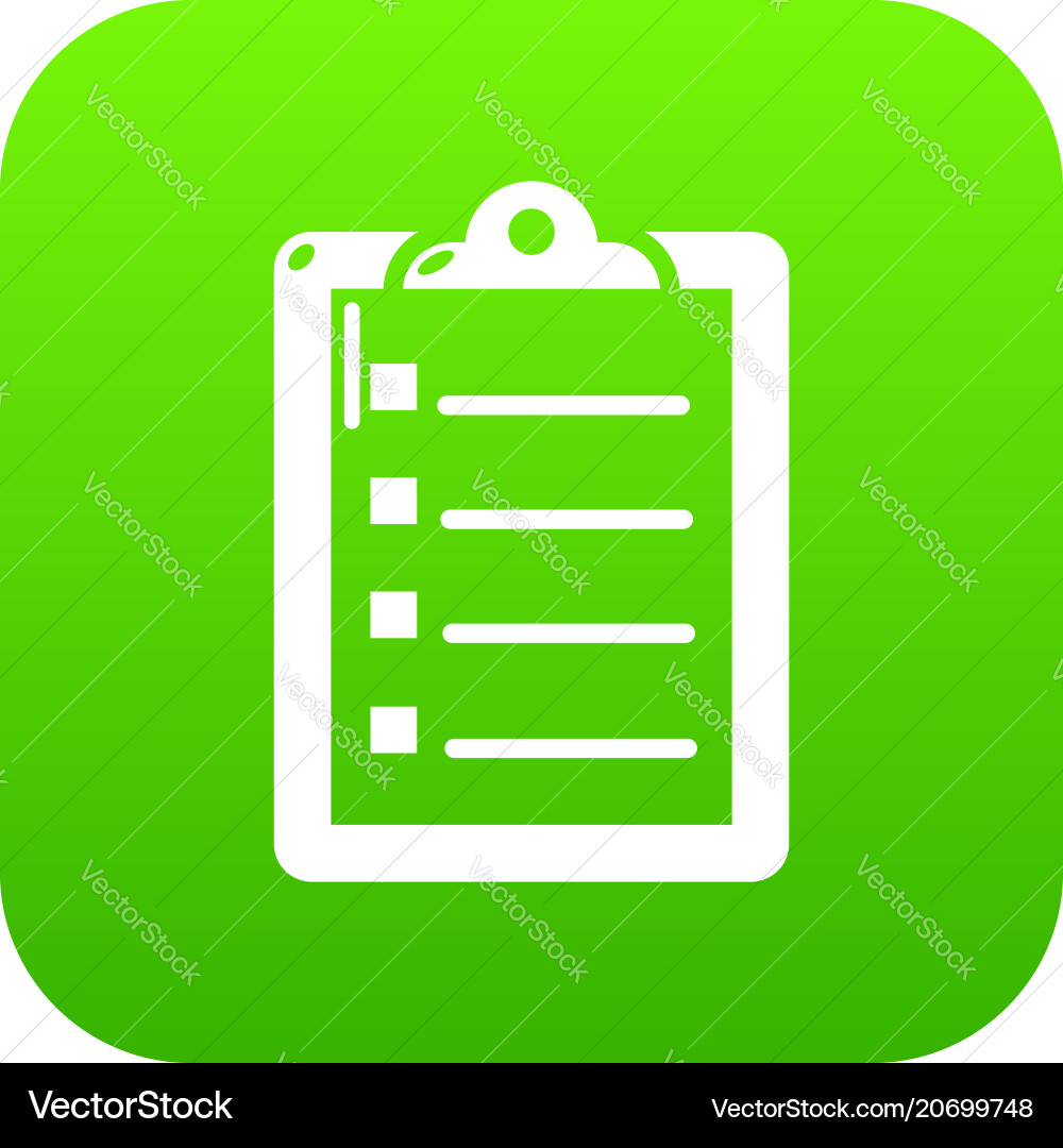 Check list icon green Royalty Free Vector Image