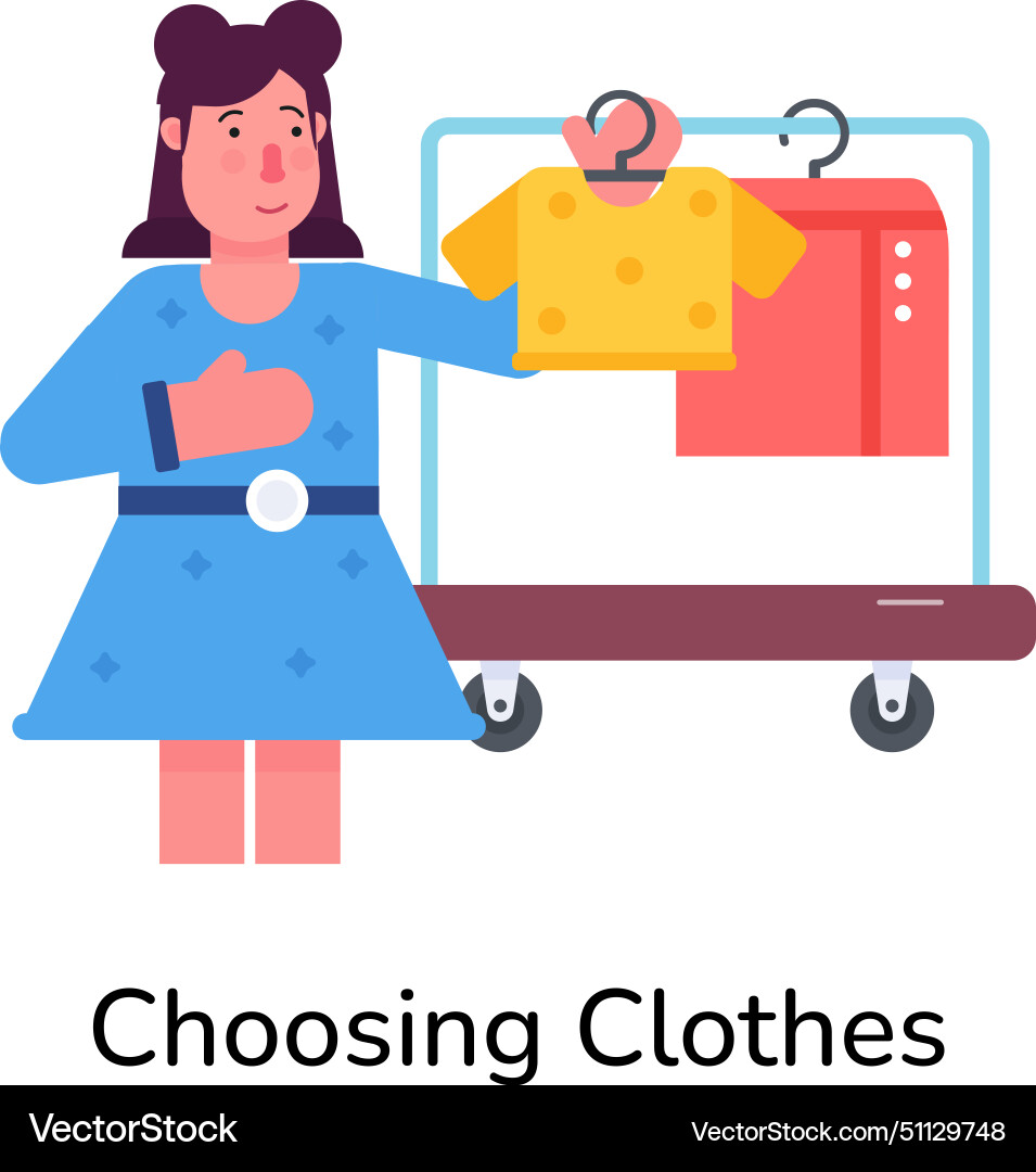 Choosing clothes Royalty Free Vector Image - VectorStock