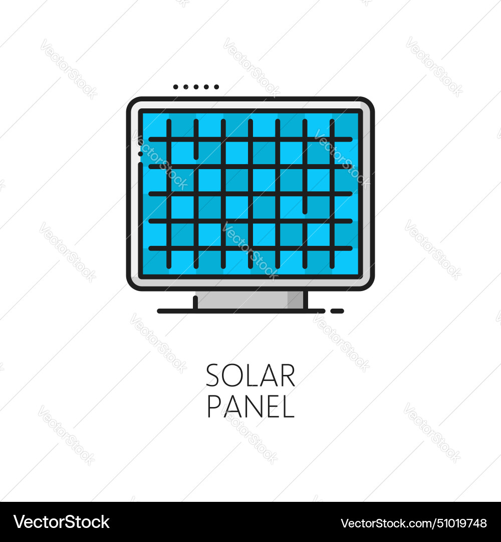 Clean solar power green energy linear icon Vector Image