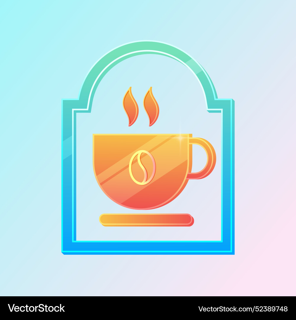 Gradient cafe signage design Royalty Free Vector Image