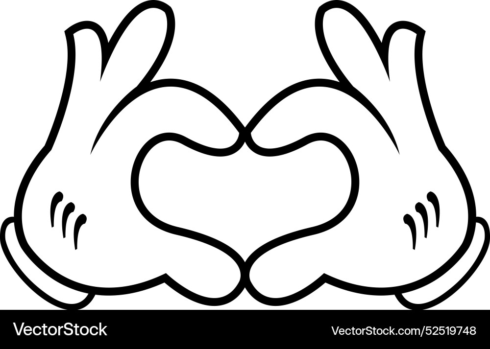 Heartfelt mickey mouse hands playful halftone ar Vector Image