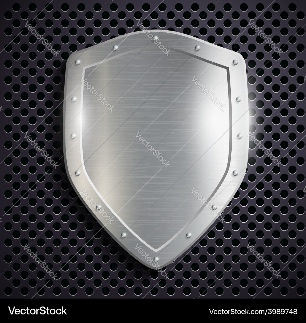 Metal shield Royalty Free Vector Image - VectorStock