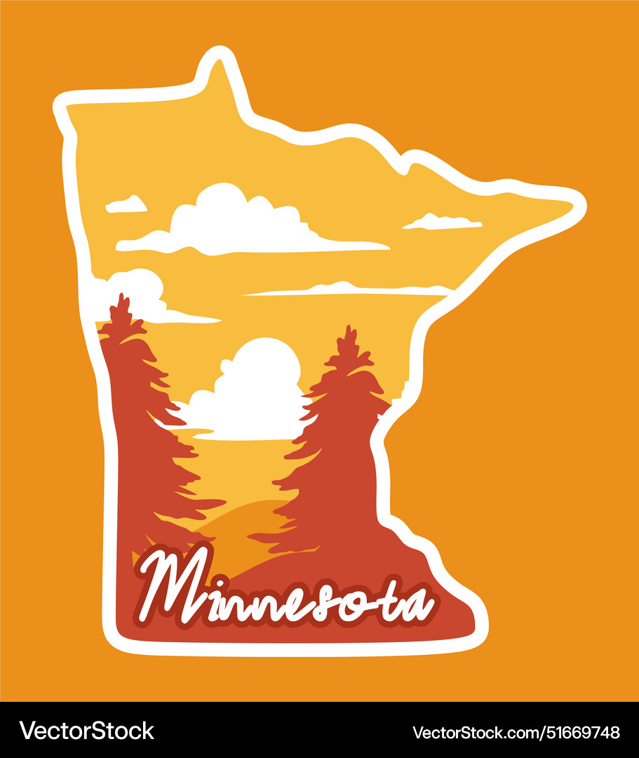 Minnesota state with beautiful natural views Vector Image