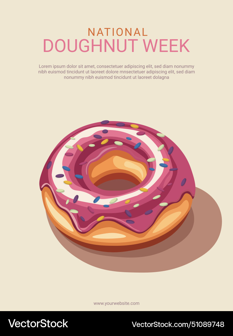 National doughnut week background Royalty Free Vector Image