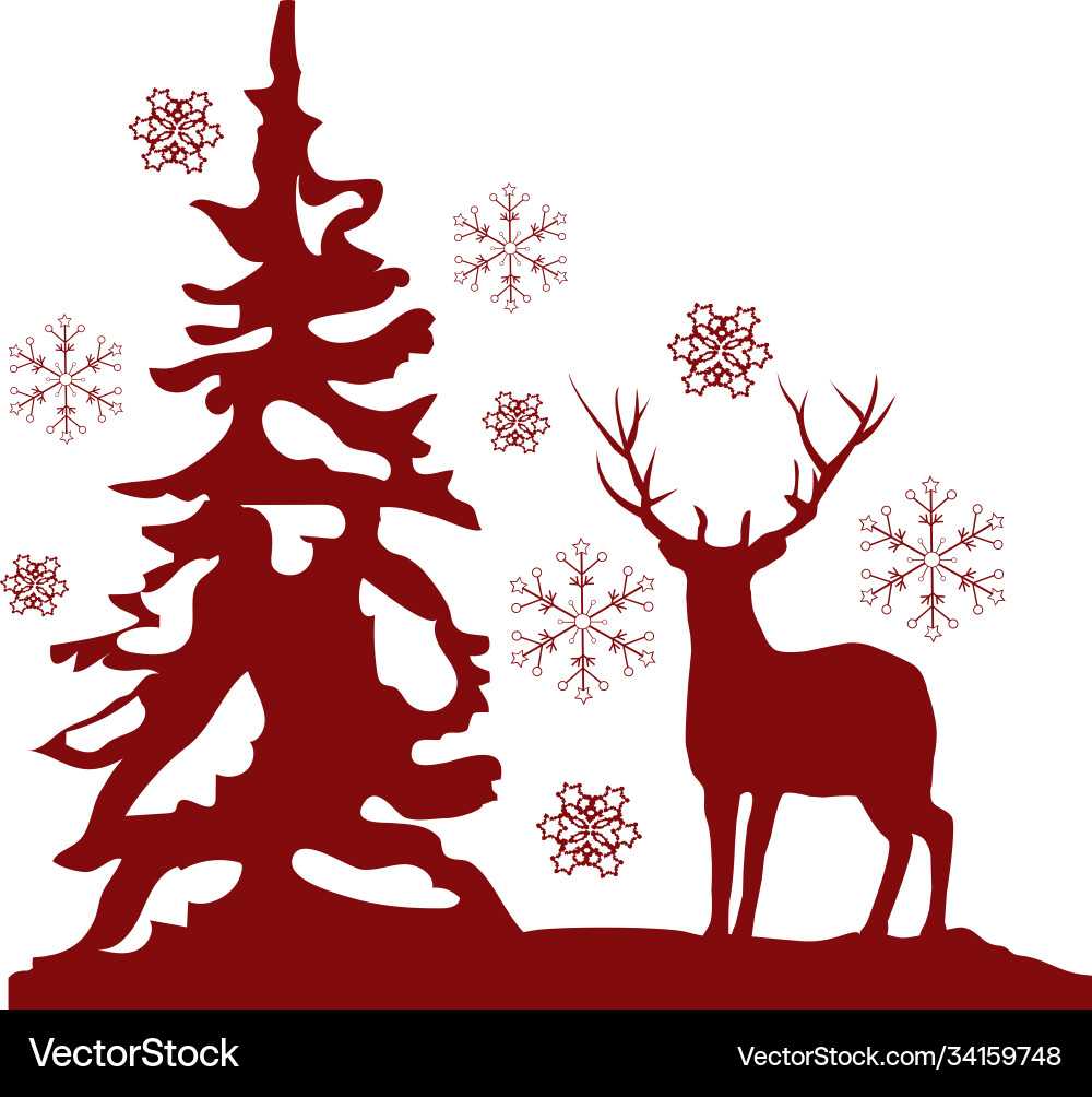 Red deer Royalty Free Vector Image - VectorStock